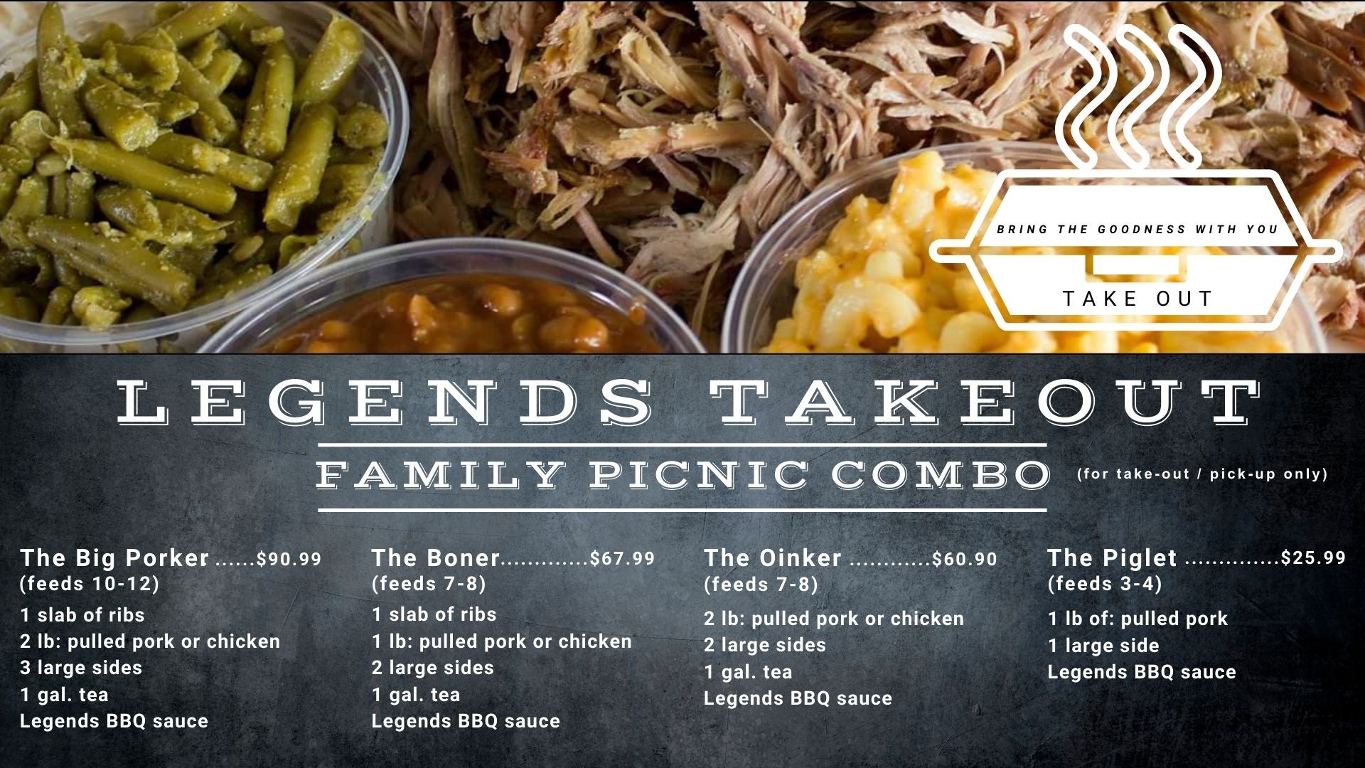 Dine-In Menu Catering Menu Take-Out/Pick-up Menu